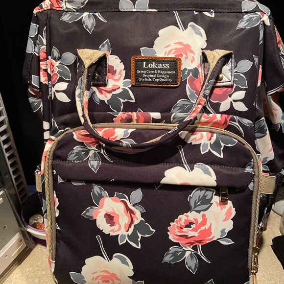 lokass | Bags | Lokass Floral Backpack Style Diaperbag | Poshmark